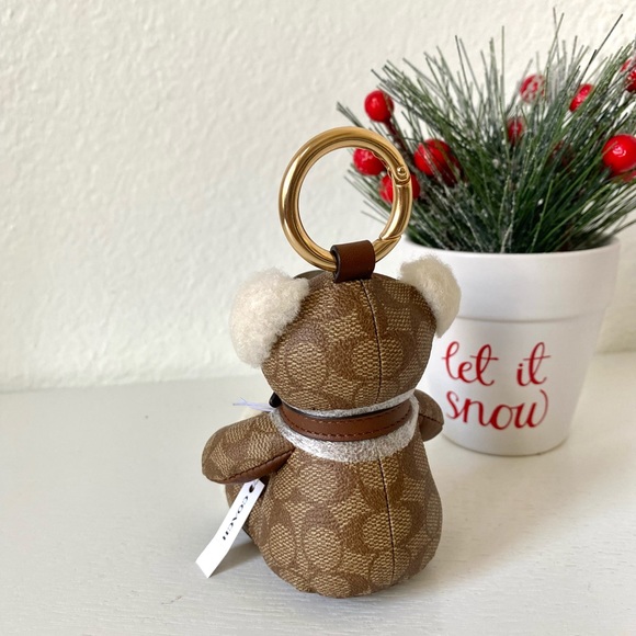 Coach | Accessories | Coach Bear Bag Charm In Signature Canvas | Poshmark